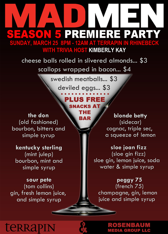 Mad Men Menu - Terrapin Restaurant