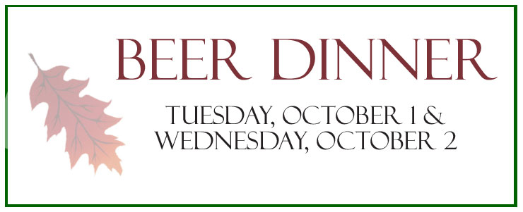 Fall Beer Dinner - Terrapin Restaurant